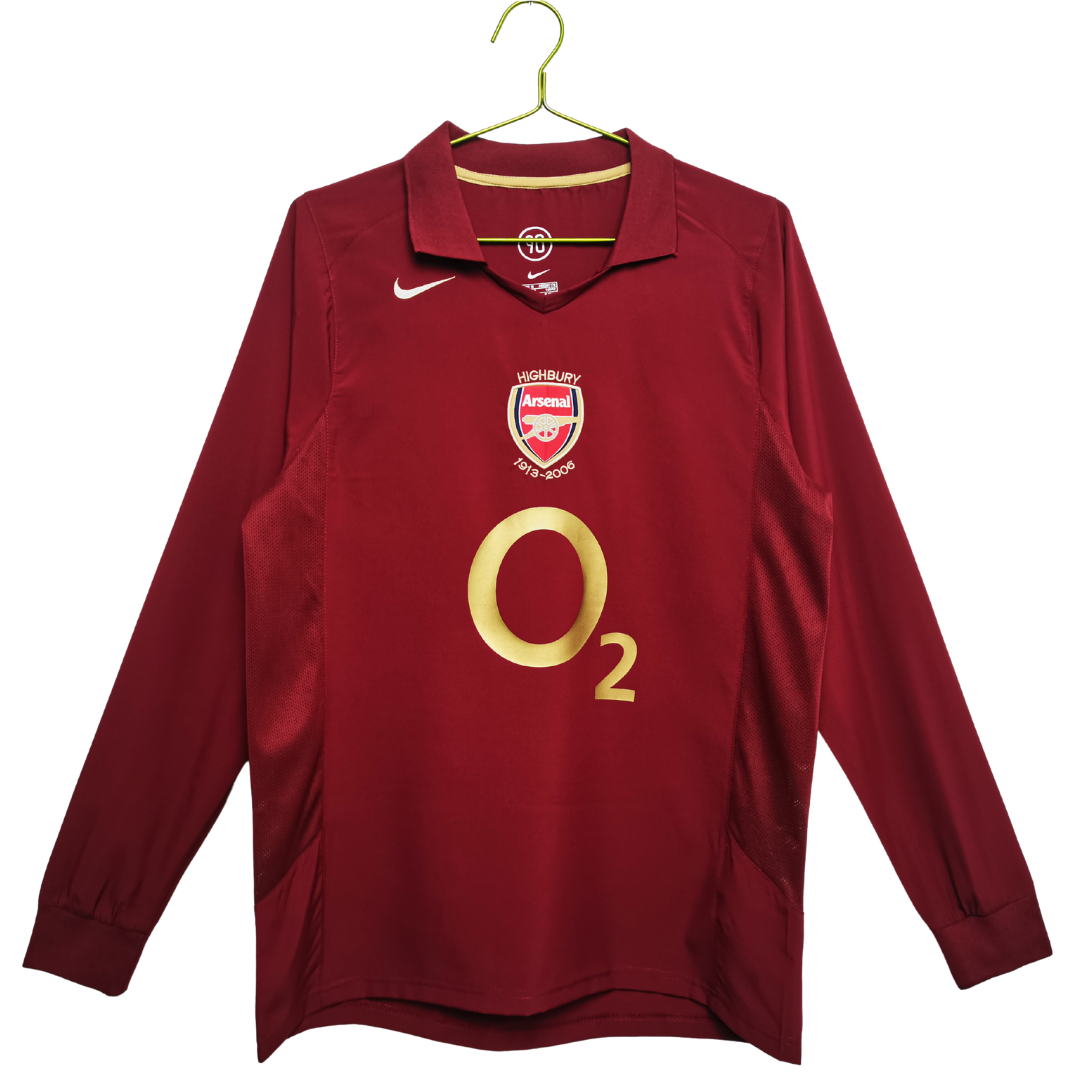 Camisa Retrô Arsenal Manga Longa 2005/06 Home l Fanáticos Por Mantos